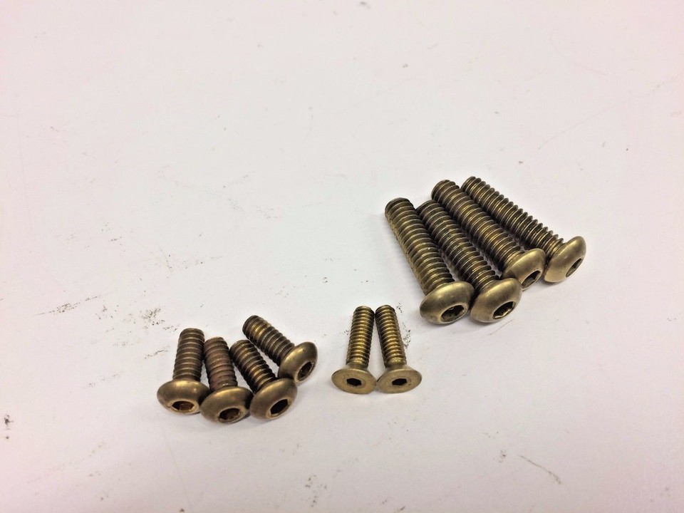 HARLEY BRASS HANDLEBAR SWITCH HOUSING MOUNT BOLTS 1996 - 2014 big twin ...