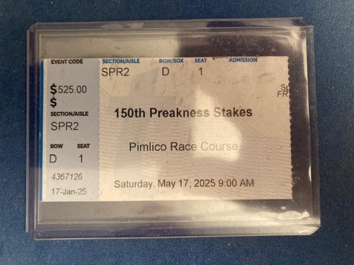 2025 150th PREAKNESS STAKES Horse Racing Pimlico TICKET STUB JOURNALISM ...