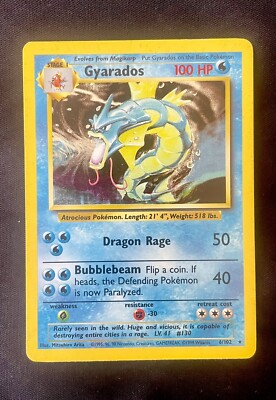 Pokémon TCG Gyarados Base Set 6/102 Holo Unlimited Holo Rare | eBay