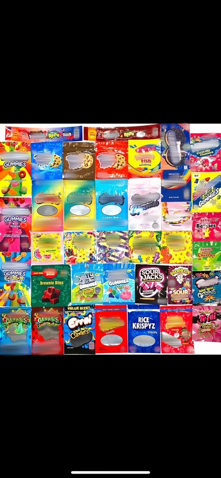 100 Pack Empty Gummies Bags Zip Lock Gummy Candy Packaging Sealable US ...