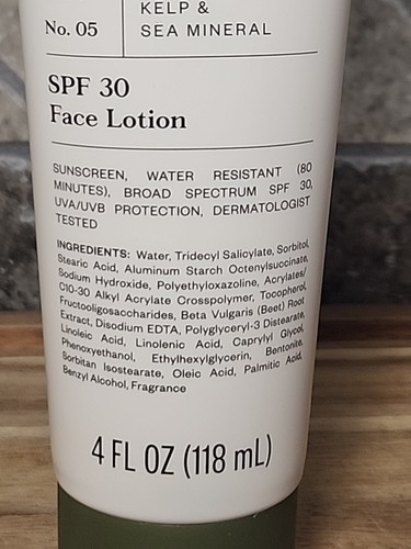 Goodfellow & Co Face Lotion SPF 30 Kelp & Sea Mineral Sunscreen Hydrate ...