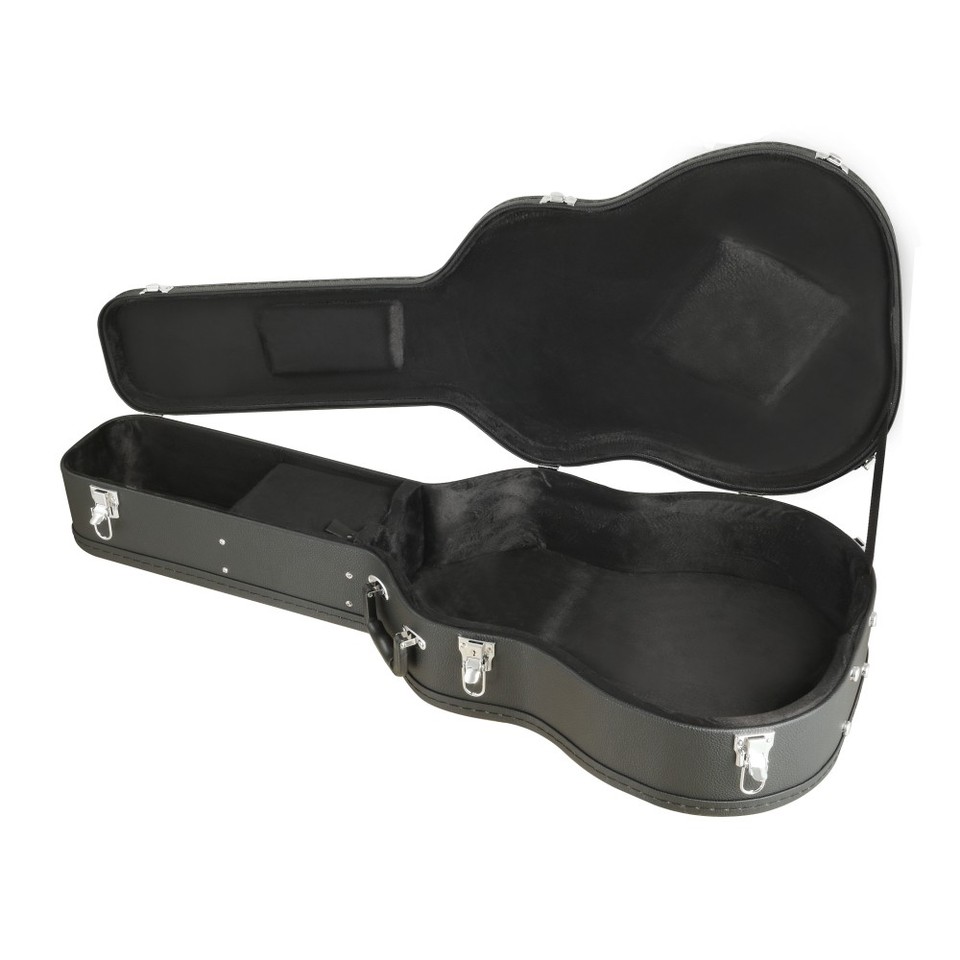 41" Acoustic Guitar Hard Case 6 or 12 String Dreadnought Wood Leather ...