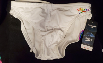 Speedo Mens Sz 30 Speedo Solar 1" Brief Cut Swimsuit White Pride wvwvwv ...