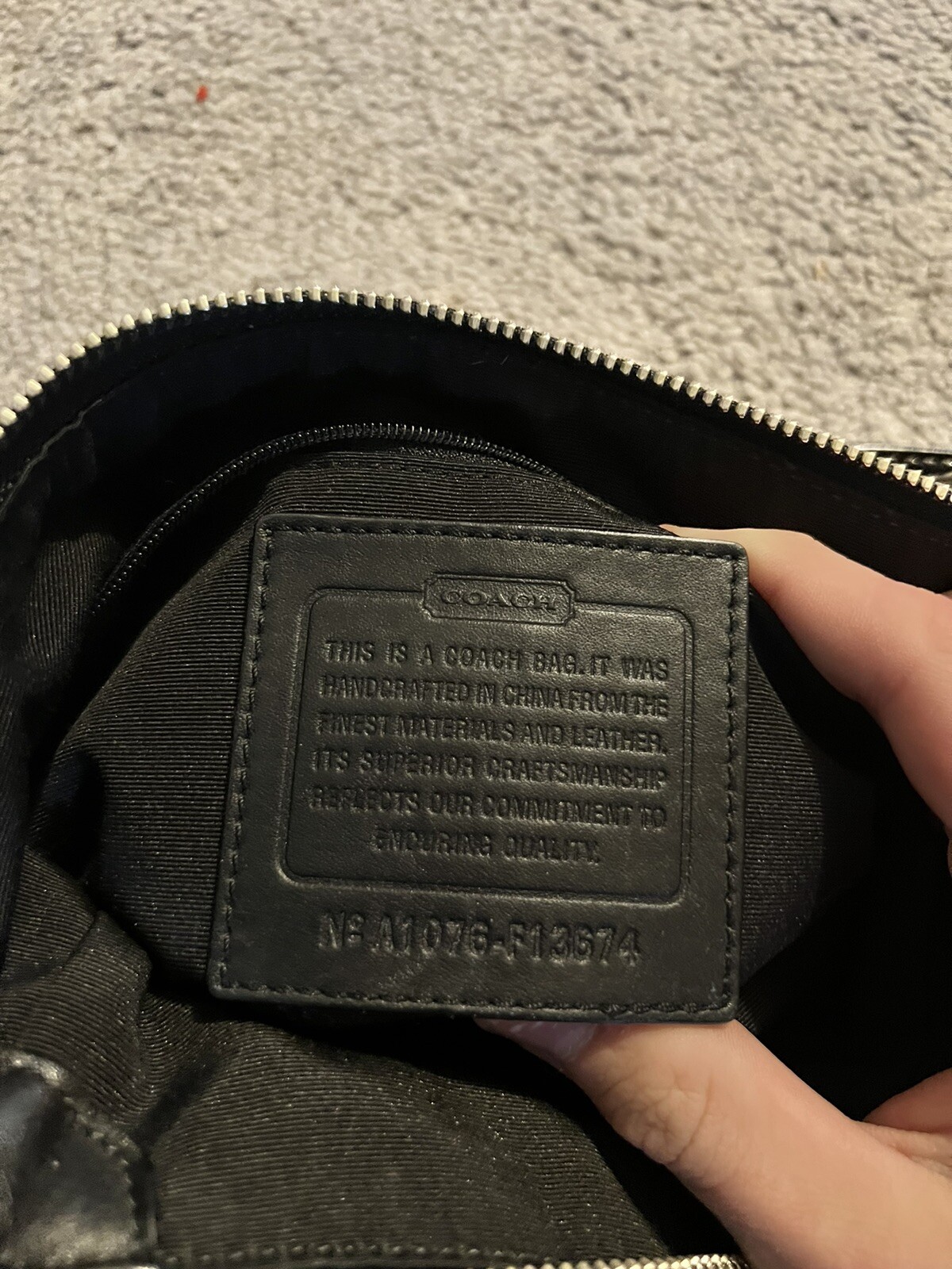 COACH Signature F13674 Black & Grey Shoulder Crossbod… - Gem