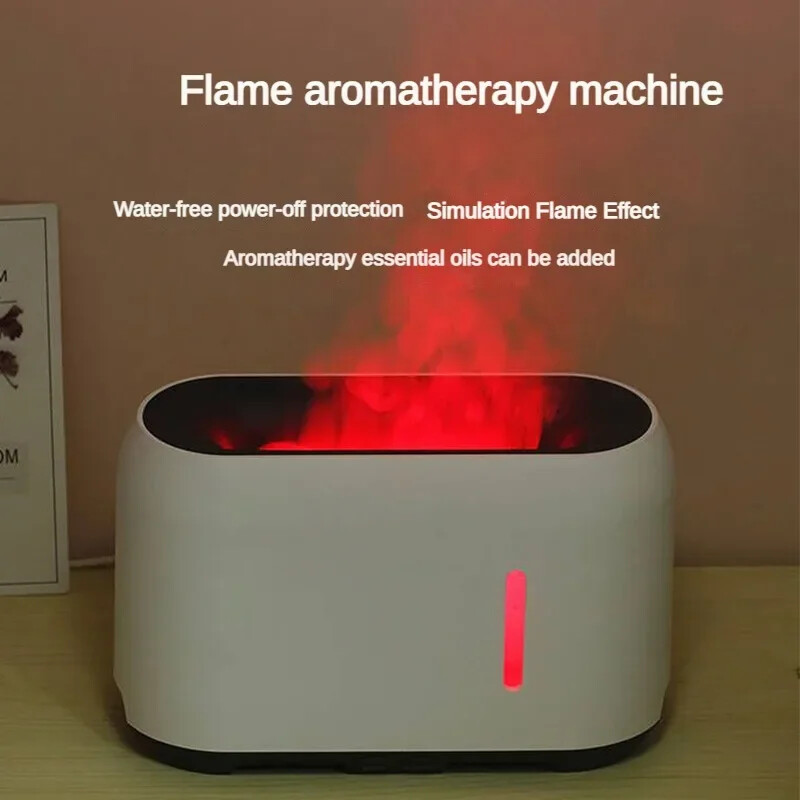 Flame Humidifier Aromatherapy 200ML With Remote Control 7 Flames Essential Oil | eBay