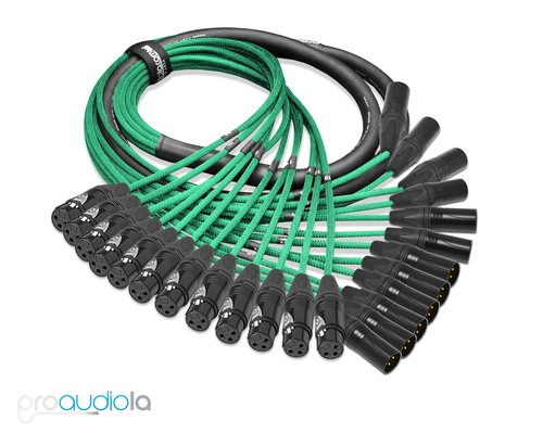Premium Mogami 2933 12 Channel Snake | Neutrik Gold XLR-F XLR-M | Green ...