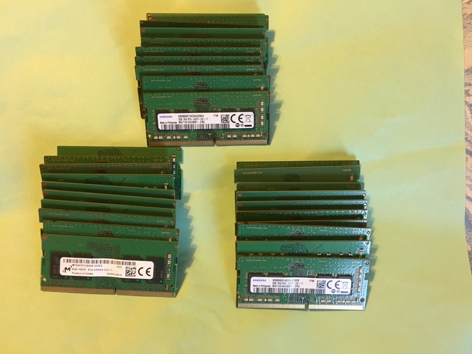 Lot of 30 Mixed 8 GB 1R*8 PC4 DDR4 laptop RAM | eBay