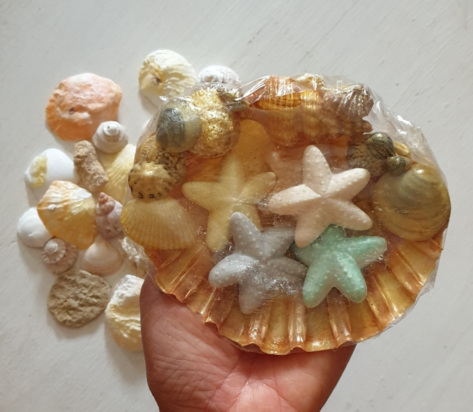 Mixed Seashells & Seashell Craft Sea Star Soap Holder Home Decor ...