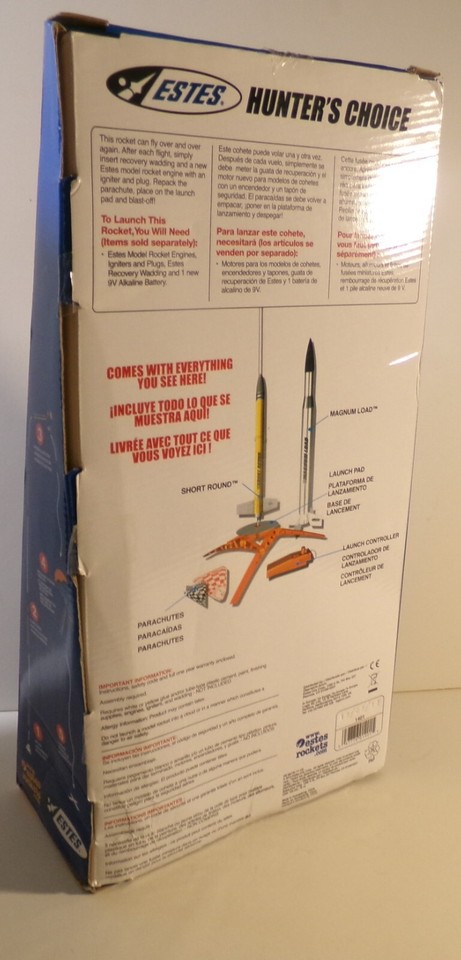 Estes HUNTER"S CHOICE starter set. Two rockets, launch pad and ...