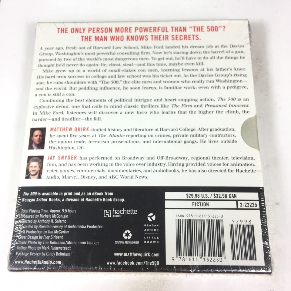 Mike Ford Ser.: The 500 : A Novel by Matthew Quirk (2012, Compact Disc ...