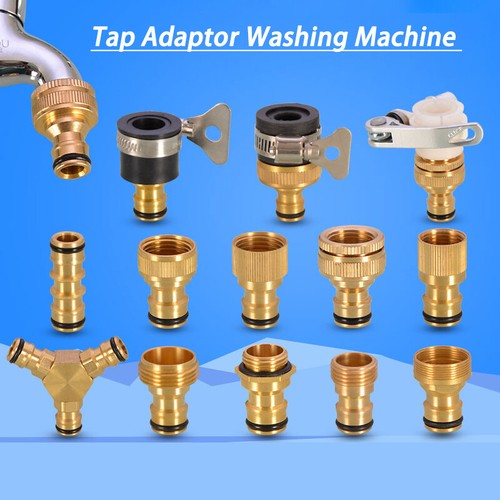 Tap Adaptor Washing Machine Water Pipe Connector Tube Brass Thread Hose ...