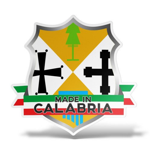 Sticker Calabria Adhesive Wall Souvenir Decals Mural Flag Emblem Flag ...