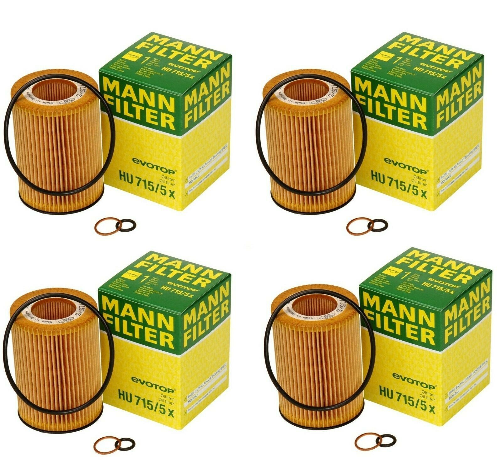 OEM Mann Set of 4 Motor Engine Oil Filters For BMW Morgan Aero E53 E60 E63 E64 | eBay