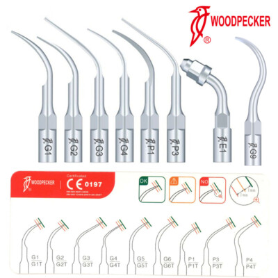 Woodpecker EMS Dental Ultrasonic Piezo Scaler Perio Tips G1 E10 P1 G5 ...
