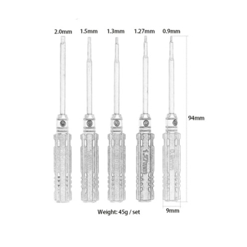 5 Pcs HSS Screwdriver Tools Kit Set Hex Screw Driver for Hobby ...