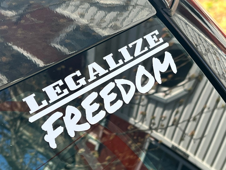 LEGALIZE FREEDOM -WHITE- Vinyl Decal Indoor & Outdoor Sticker. Choose ...