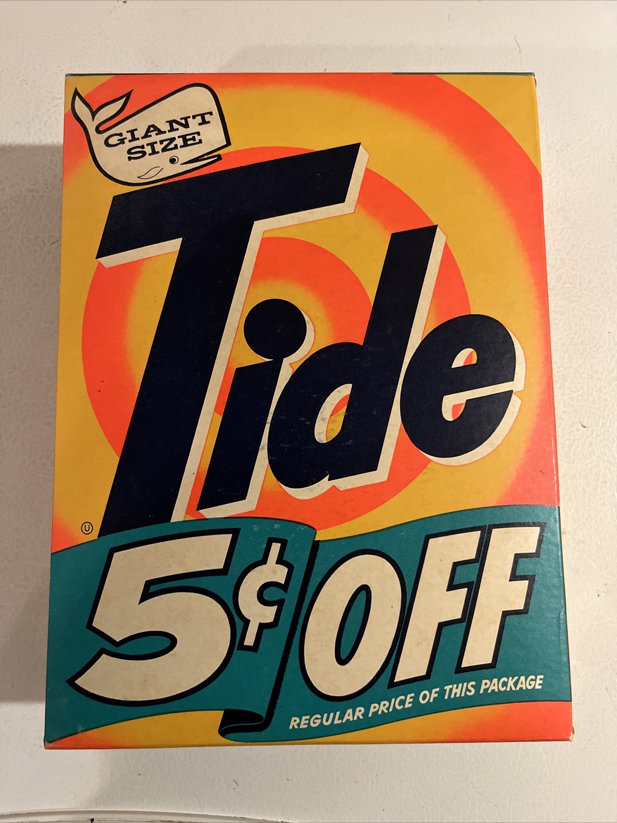 Vintage 1950s Giant Size Tide Detergent Box NOS Full Unopened Vivid ...