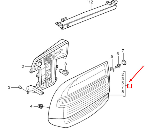 Porsche 957 Facelift Cayenne LED Rückleuchte Heckleuchte L 95563148702 ...