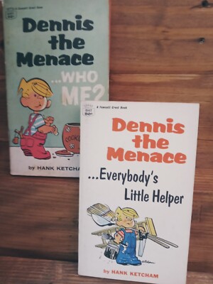 (2) Vintage Dennis the Menace Paperback Books by Hank Ketcham 1967 1970 ...