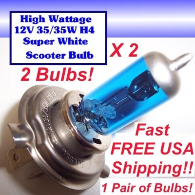 2x H4 P43t HB2 HS1 K Halogen Moped ATV Head light bulb 35/35+35 50cc ...