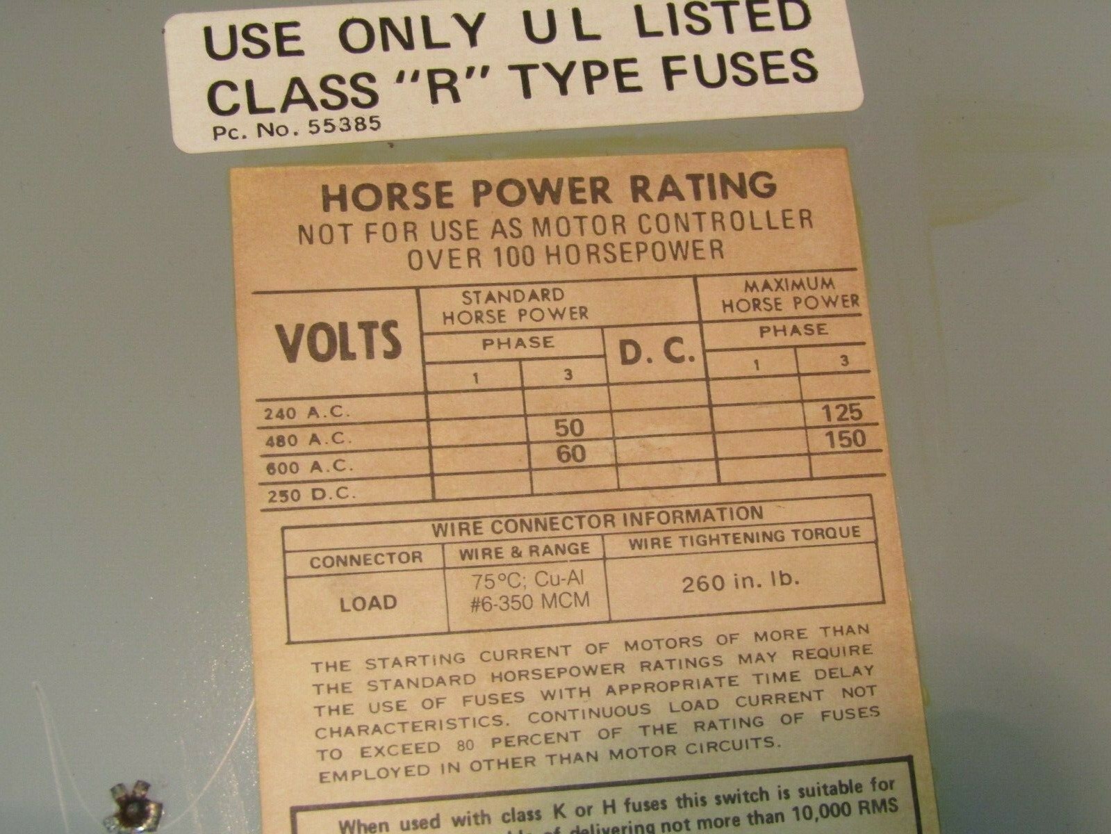 ITE Siemens V7F3604 200 Amp 600v Fusible Panelboard Switch for sale ...
