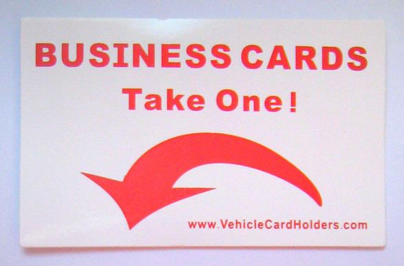 5x "Take One" stickers for Vehicle Business Card Holders - spares for ...