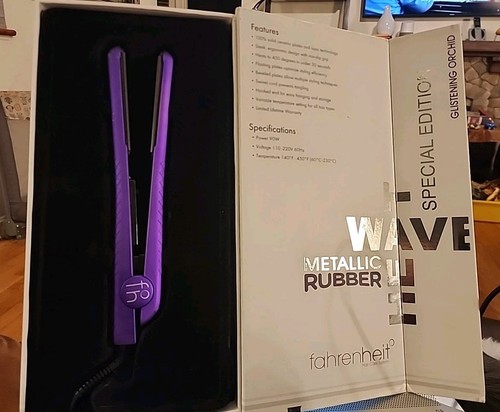 Fahrenheit Heat Wave GLISTENING ORCHID Metallic Rubber 1 1/4" Flat Iron ...