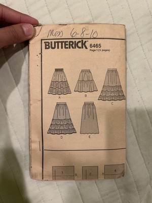Butterick Vintage Sewing Pattern 6465 Size: 2-24 Skirt Pattern | eBay