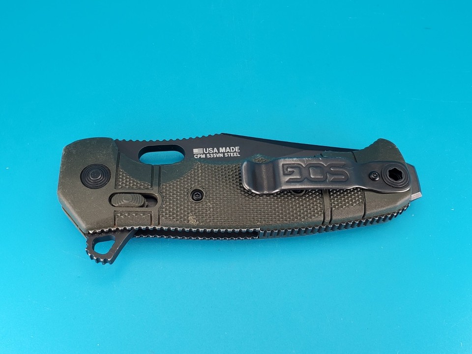SOG Seal XR Flipper Knife OD Green FRN (3.9" Black S35VN) BHQ Exclusive ...