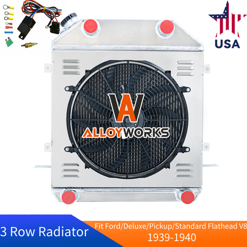 3 Rows Radiator Shroud Fan Fit 1939-1940 Ford/Deluxe/Pickup/Standard ...