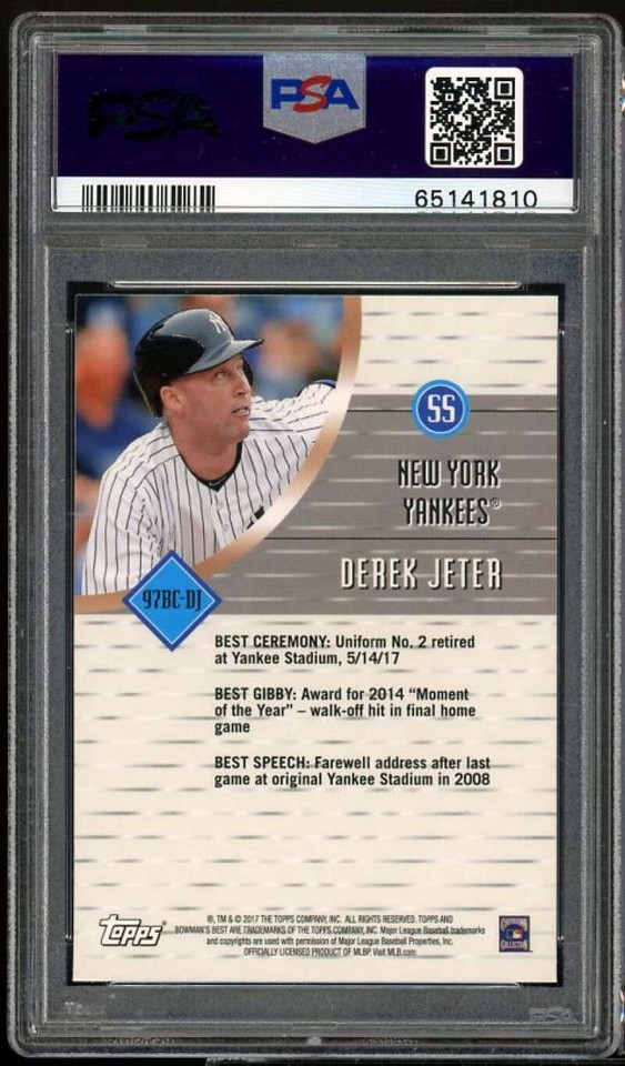 Derek Jeter Card 2017 Bowman's Best 1997 Best Cuts #DJ PSA 9 | eBay