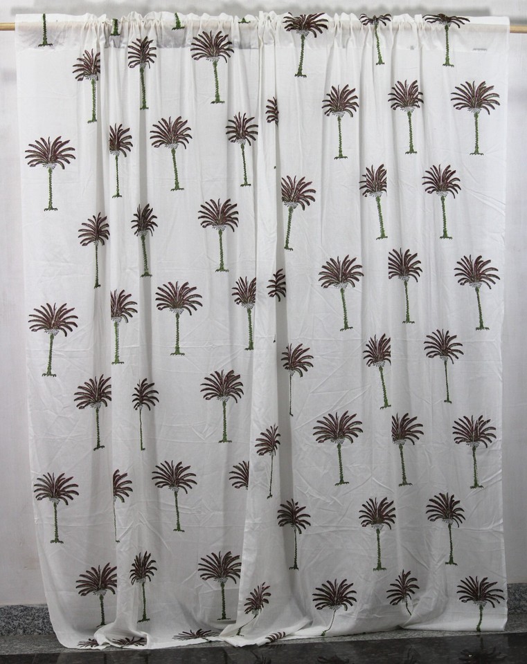 2 Pcs Cotton Sheer Curtains for Living Room Window Drapes Natural ...