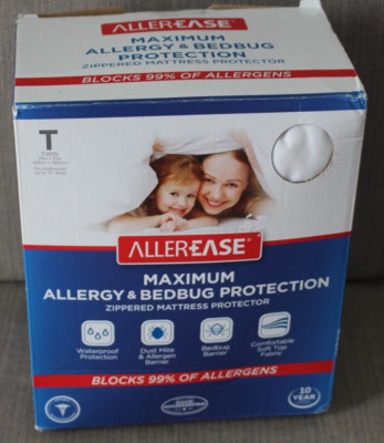 New Twin ALLEREASE Max Allergy & Bedbug Protection Zippered Mattress Cover BNIB | eBay
