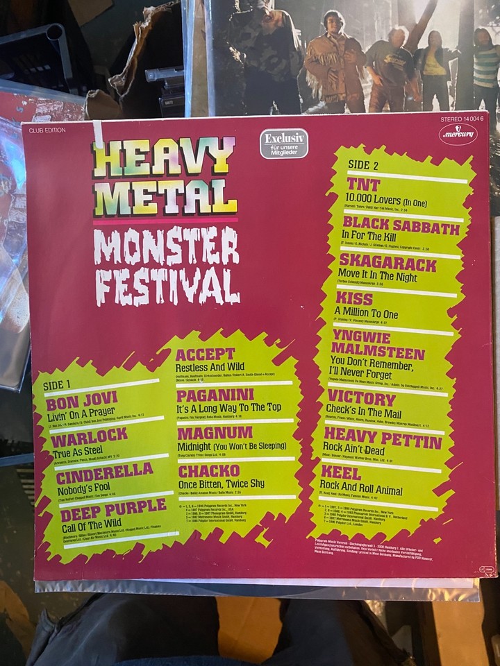 Heavy Metal Monster Festival *LP record *NM/VG+ *1988 *Mercury *14 004 ...
