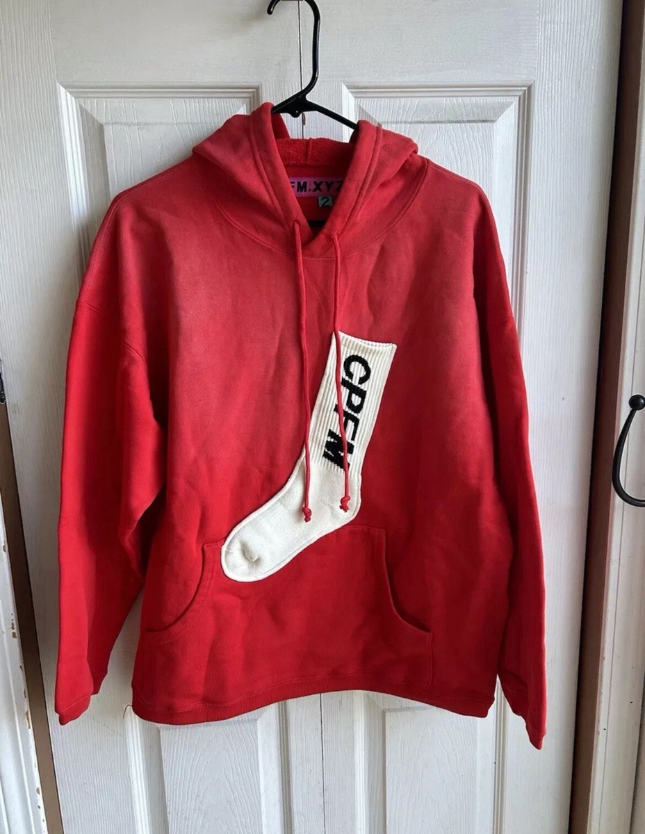 Mens CPFM Cactus Plant Flea Market Red Sock Hoodie Pullover Mens CPFM Cactus Plant Flea Market Red Sock Hoodie Pullover