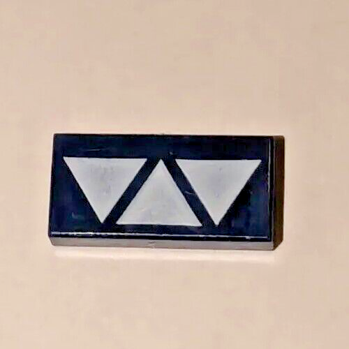 LEGO Star Wars Dark Blue 1x2 Tile w/ 3 White Triangles Pattern Part ...