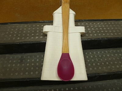 C-0197 Nautical Lighthouse Spoon Rest 7.5"Lx3.5"W Ceramic Bisque Ready ...