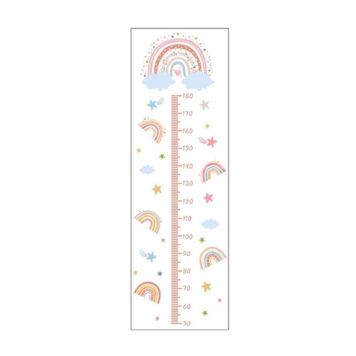 Height Measurement Wall Decal for Children Rainbow Theme Growth Chart ...