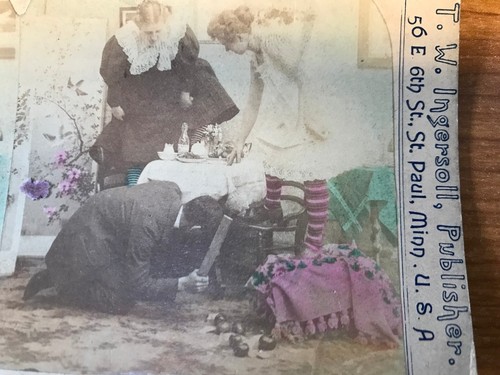 Vintage Victorian Risque Color Tinted Stereoscopic Card T. W. Ingersoll ...
