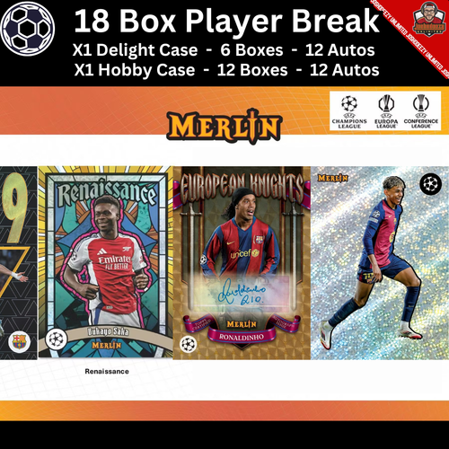 PEDRI 2024-25 Topps Chrome Merlin Soccer Player Break 18 Box 2 Case ...