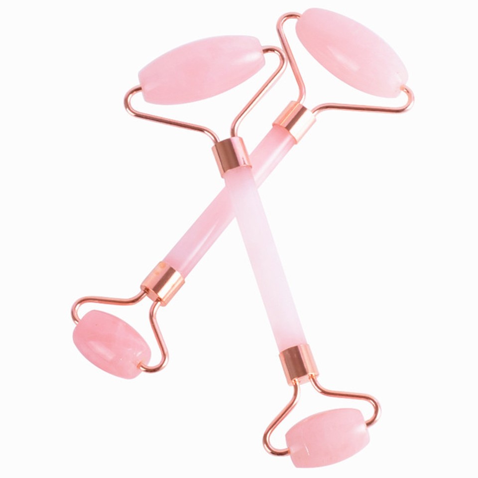 Rose Quartz Roller Face Massager Jade Slimming Reduce Wrinkles ...