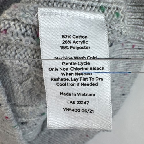Talbots Womens Cable Knit Sweater Small Oatmeal Flecked Cotton Blend | eBay