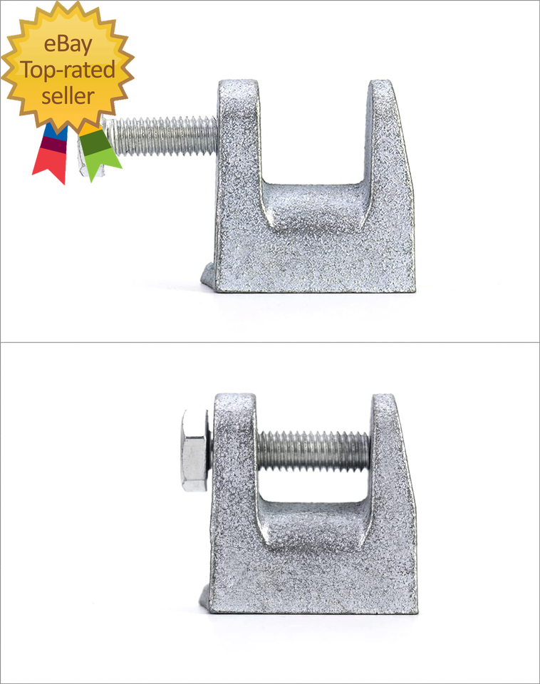 Beam Clamp 50 Pcs 3/8" Zinc Plated Iron Safety Beam Clamp 13/16" Jaw ...