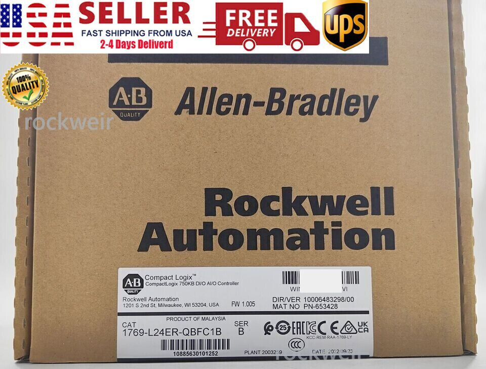 New Factory Sealed AB 1769-L24ER-QBFC1B CompactLogix 750KB DI/O AI/O ...