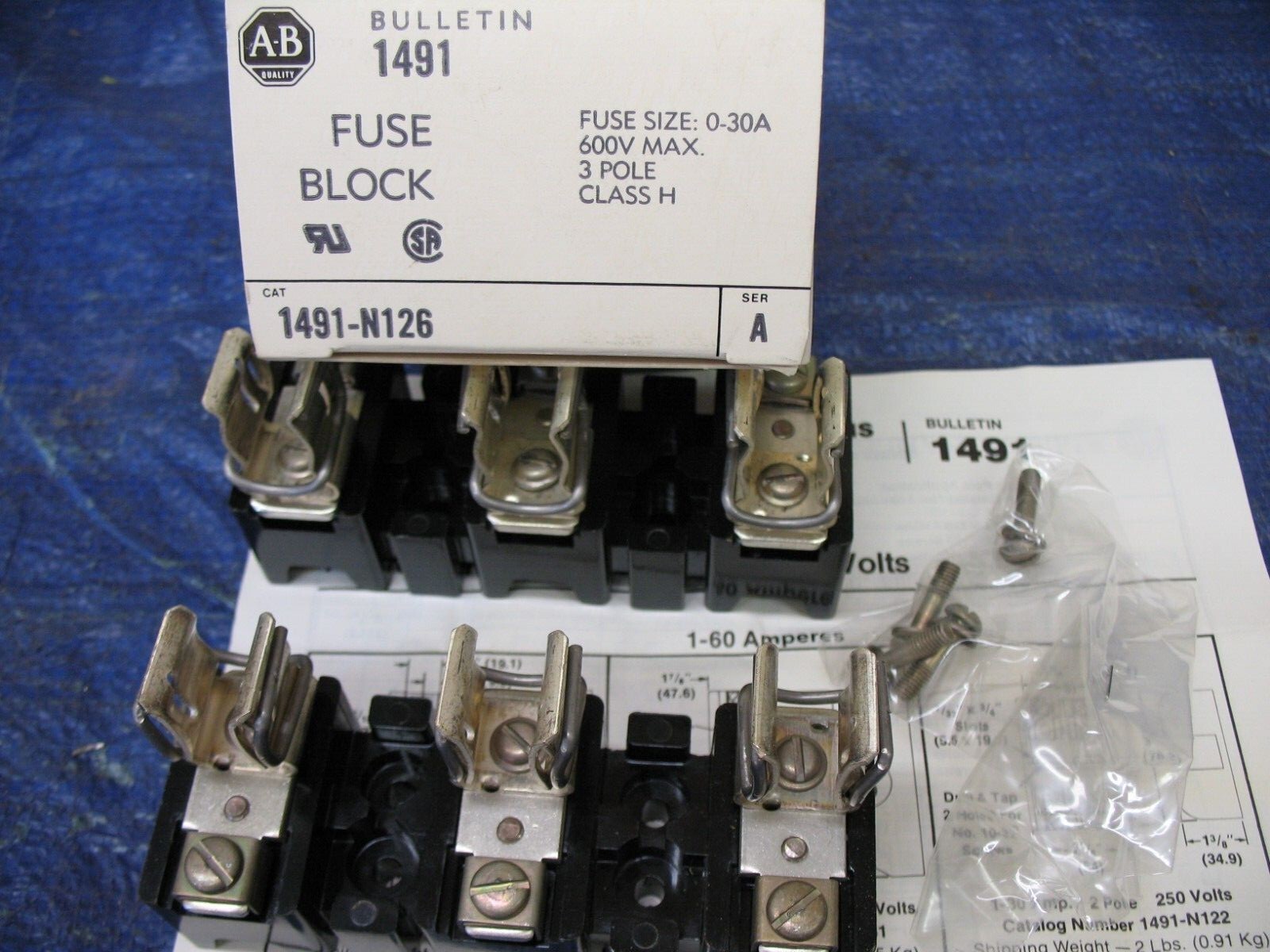 Allen-Bradley 1491-N126 Fuse Block 600 Volt, 1-30A New in Box | eBay