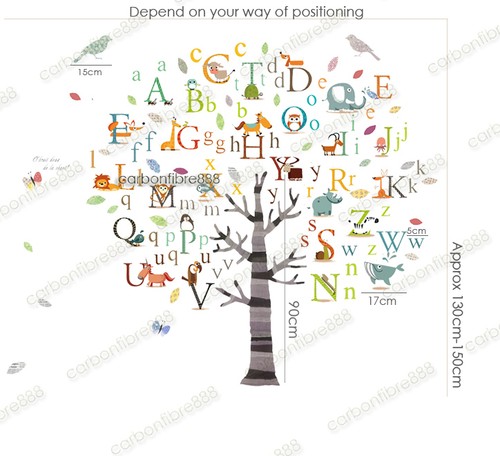 Huge Alphabet ABC Tree Wall Stickers Art Decal Educational Kids ...