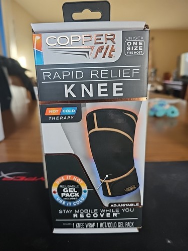 Copper Fit Rapid Relief Knee Compression Wrap Brace with Hot and Cold ...
