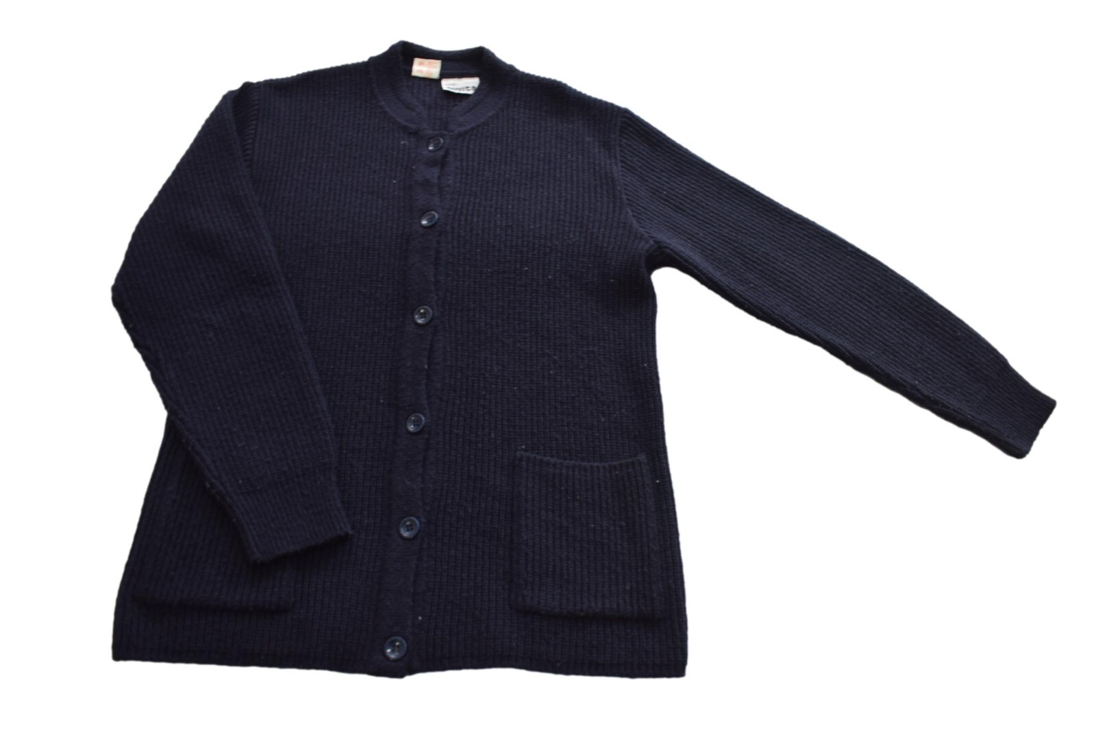 Vintage Cardigan Womens 80s Dark Blue Buttoned Retro Boho Indie Mod 12 ...