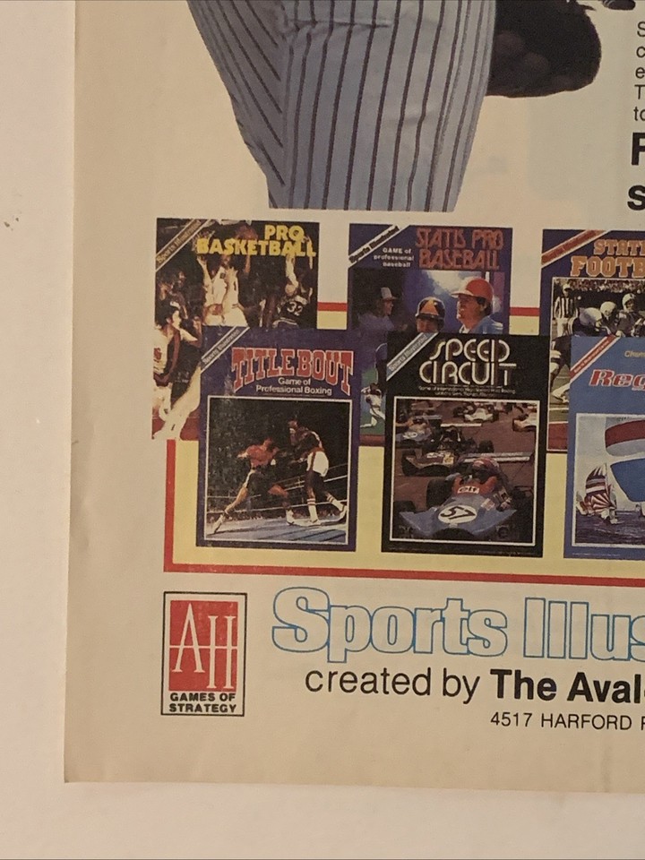 1986 Sports Illustrated Games PRINT AD Avalon Hill Board Games VTG 80s ...