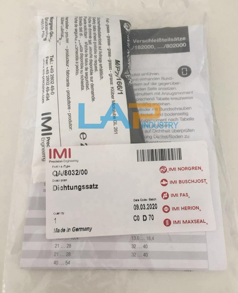1PCS New For IMI NORGREN Cylinder Repair Kit QA/8032/00 | eBay